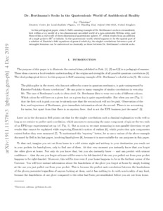 Dr. Bertlmann's Socks in the Quaternionic World of Ambidextral Reality ...