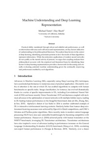 Machine Understanding and Deep Learning Representation - PhilSci-Archive