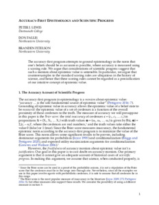 Accuracy-first epistemology and scientific progress - PhilSci-Archive