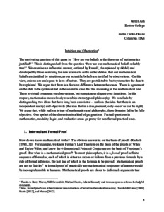 Intuition and Observation - PhilSci-Archive