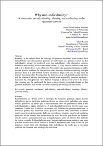 Why non-individuality? A discussion on individuality, identity, and ...