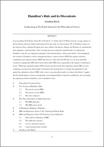 Hamilton's rule and its discontents - PhilSci-Archive
